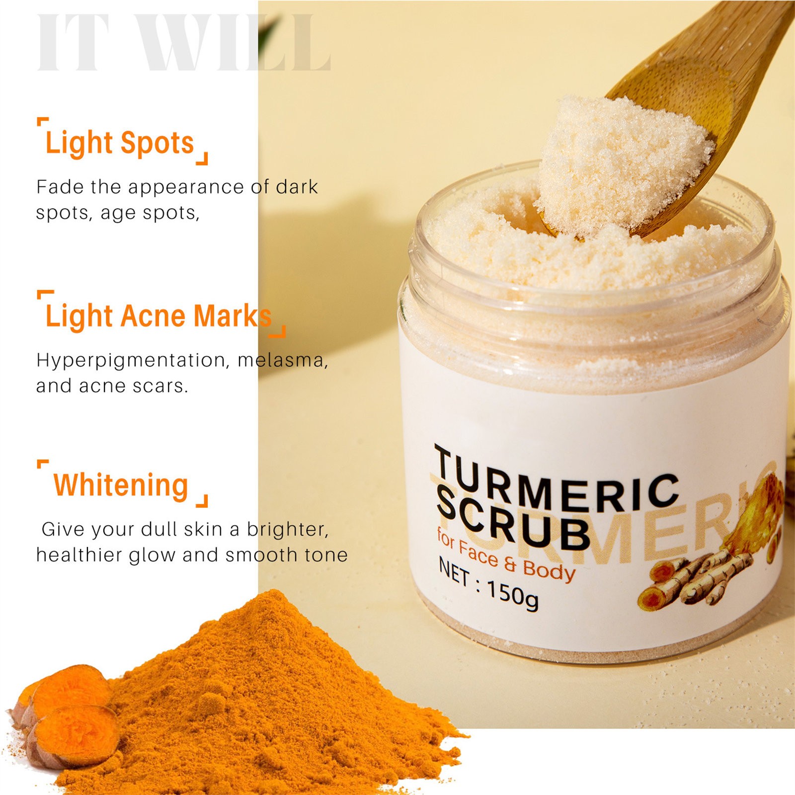 Clear Out Stock! Awwp Multi-Color 1X Scrub Turmerics Body Scrub with ...